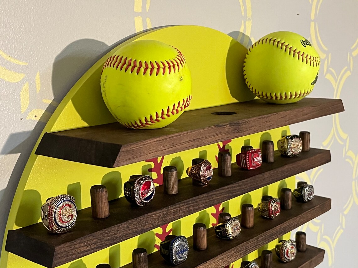 Softball Ring Ribbon and Ball Display SBR2 - Etsy