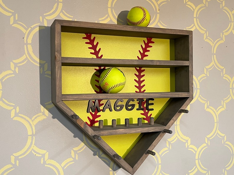 Softball Ring and Ribbon/medal Display SB2 - Etsy