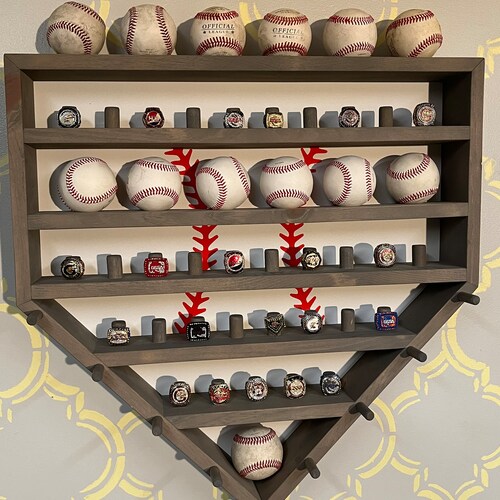 Rustic Baseball and Ring Display Holds 22 Rings/medals and - Etsy