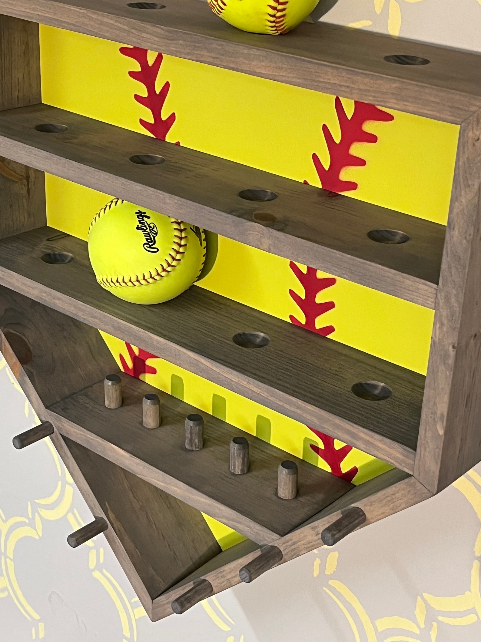 Softball Ring and Ribbon/medal Display SB2 - Etsy