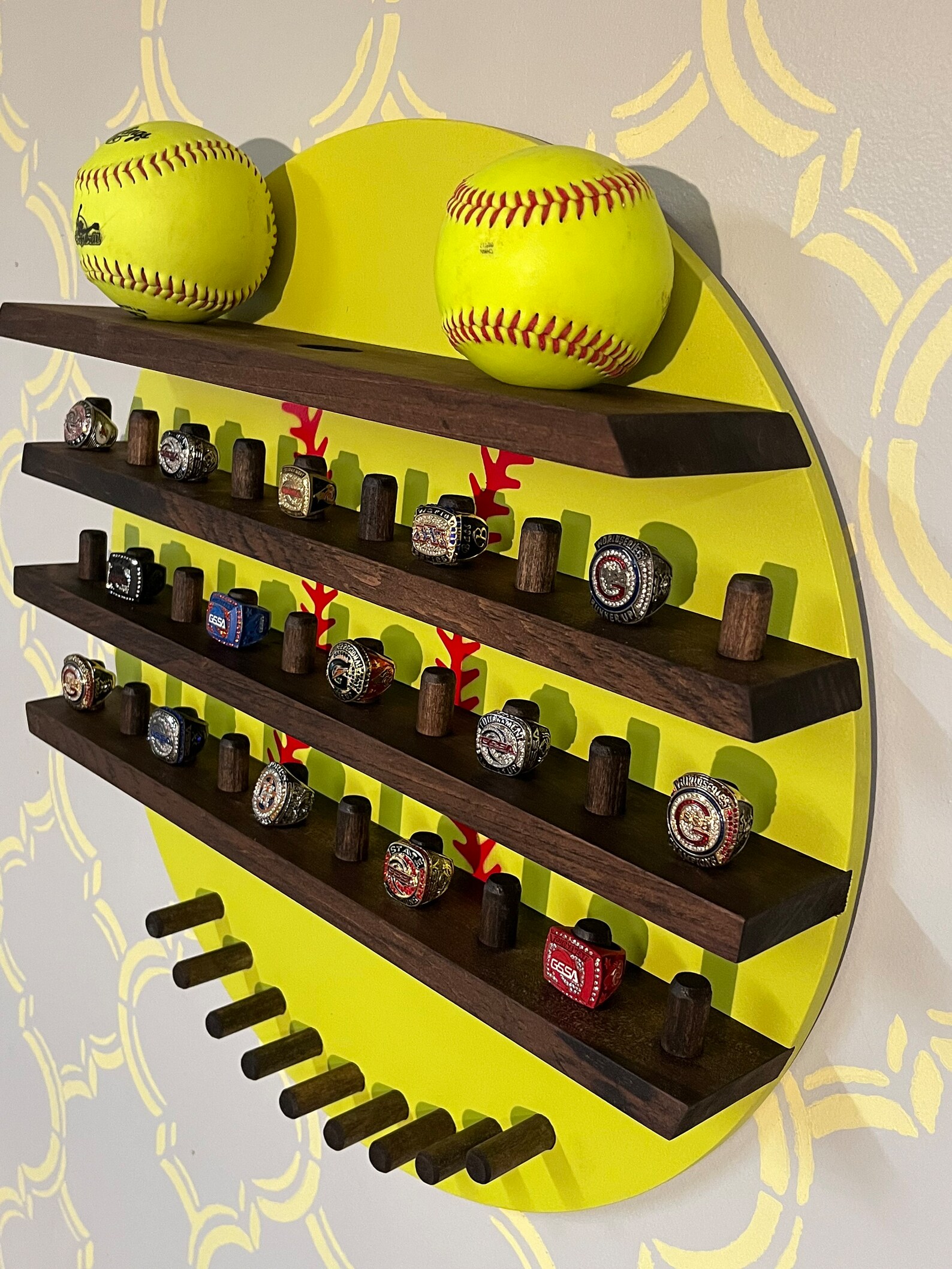 Softball Ring Ribbon and Ball Display SBR2 - Etsy