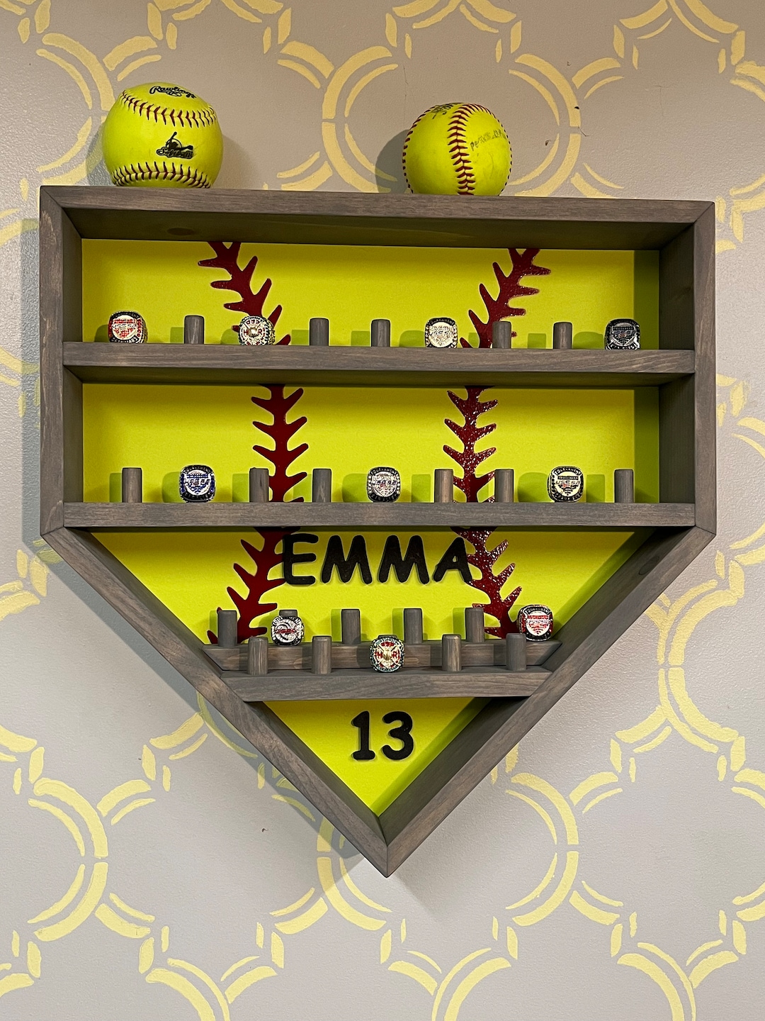 Softball Ring & Medal Display (SB5) - Etsy