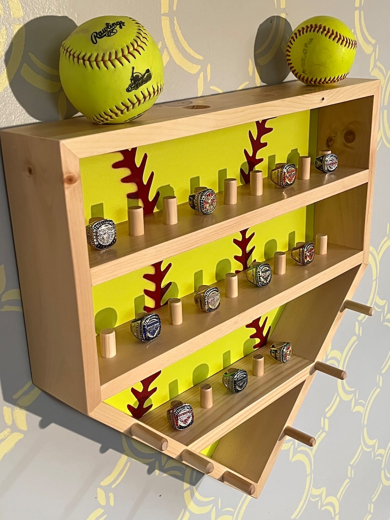 Homeplate Softball Ring Ball and Ribbon Display SB3 - Etsy