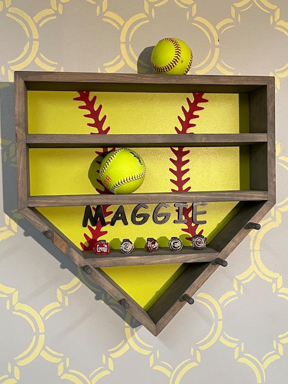 Softball Ring and Ribbon/medal Display SB2 - Etsy