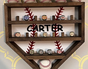 Home Plate Champion Ring and Baseball Display - Etsy