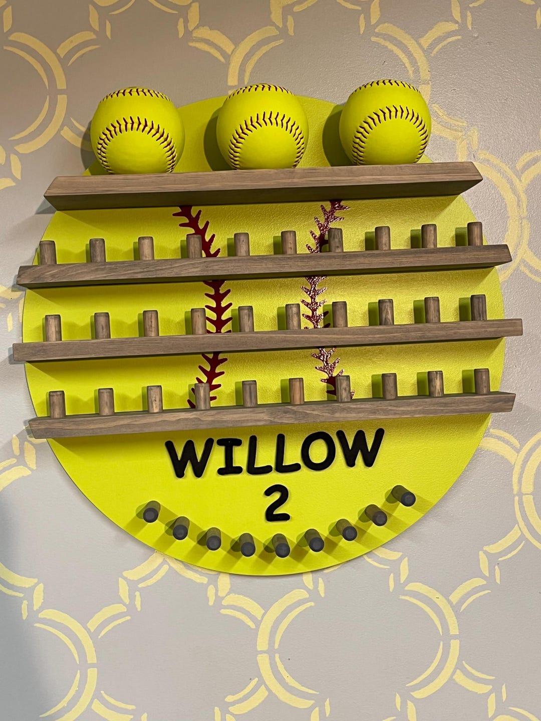 Softball Ring Ribbon and Ball Display (SBR2) - Etsy