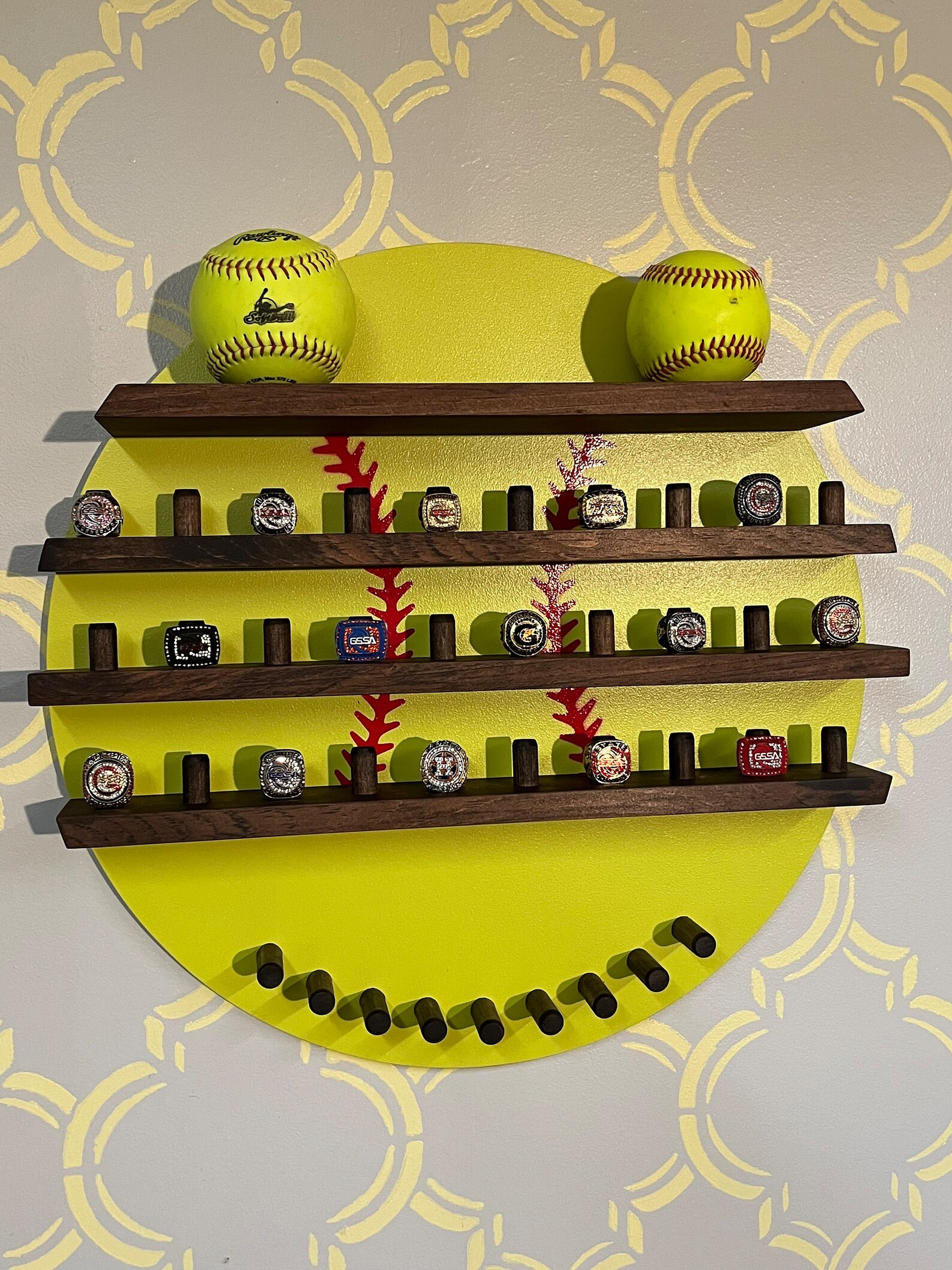 Softball Ring Ribbon and Ball Display SBR2 - Etsy