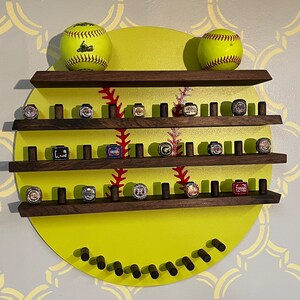 Softball Ring Ribbon and Ball Display SBR2 - Etsy