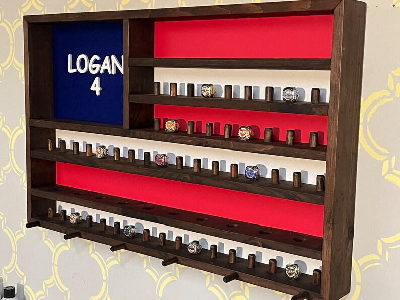 American Flag Baseball Ring Display - Etsy