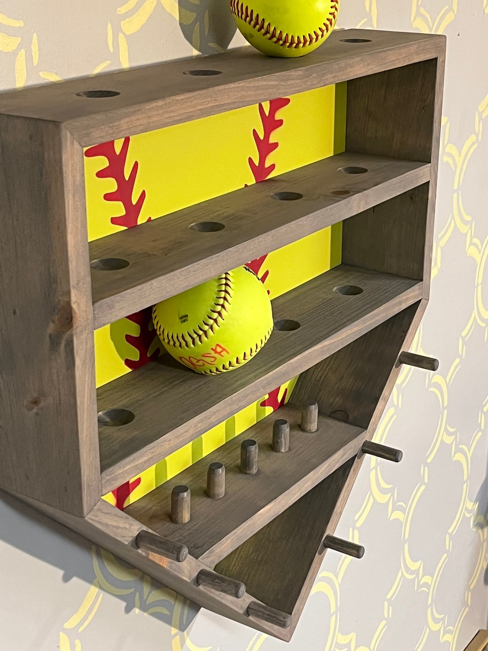 Softball Ring and Ribbon/medal Display SB2 - Etsy