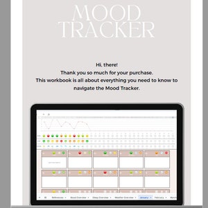 Digital Mood Tracker Spreadsheet, Google Sheets Template, Daily Mood ...