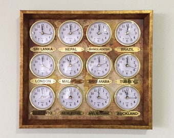Multi Time Zone Wall Clock - Etsy
