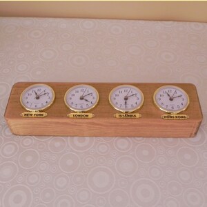 Time zone clock. 4 customizable zones. optional zone labels. | Etsy