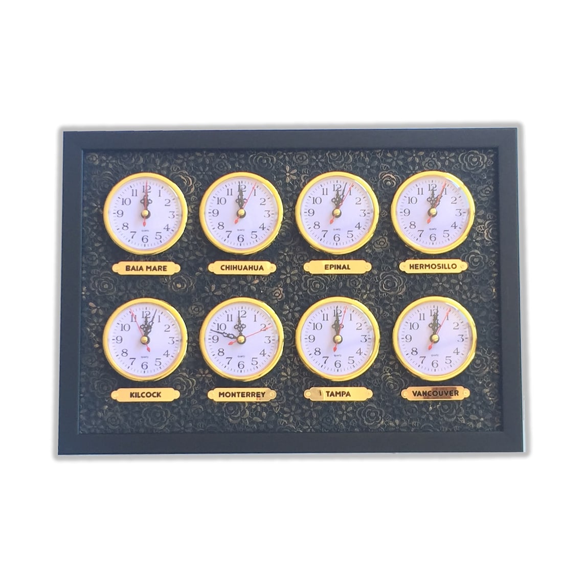 Custom 8-zone Wall Clock: Multiple City Time Zones - Etsy