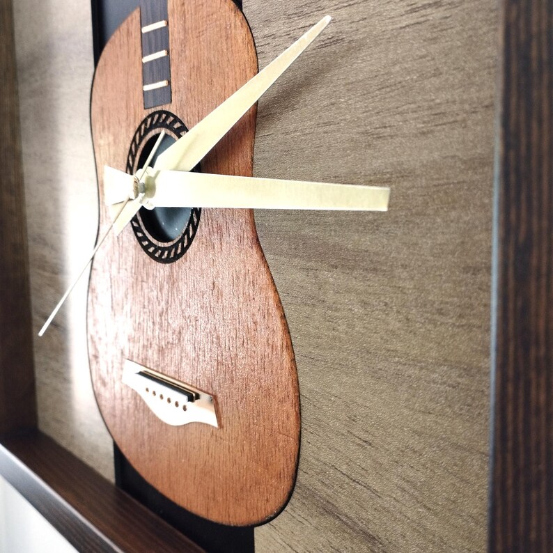 Wooden Guitar Wall Clock: Music Room Decor - Etsy