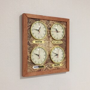 4 Zone Clock With Old Map. You Can Print the Name, Region or City You ...