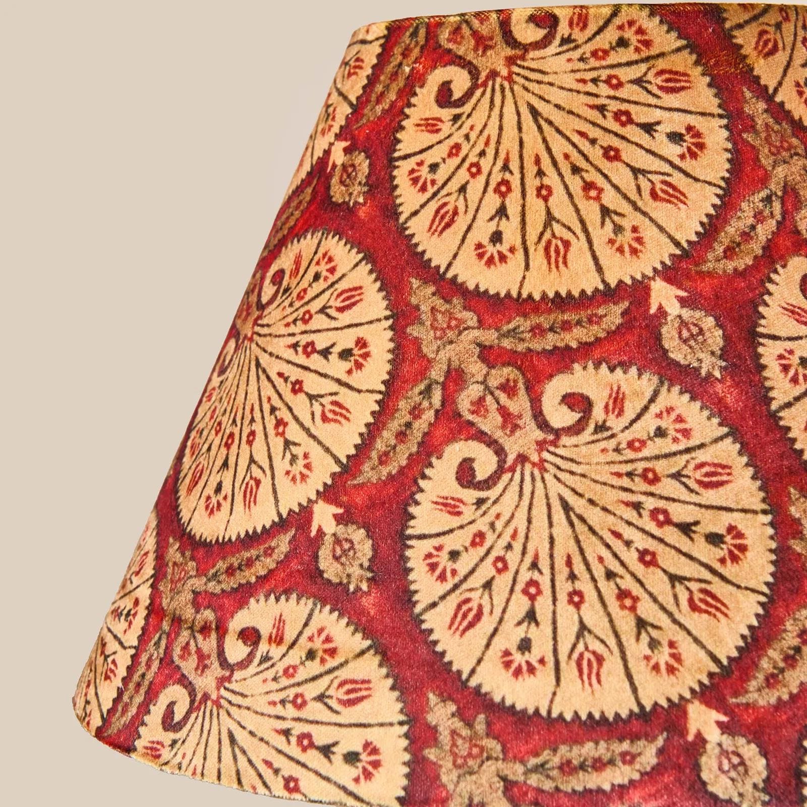 Boho Terracotta Table Lamp – Rustic Red Ceramic Base With Patterned ...