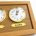 Wooden Look Personalized Clock With 3 Labels. Custom Time Zone. 3 Clock ...