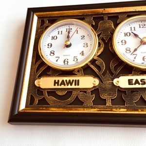 4-zone Wall Clock With Wrought Iron Look. It is Not Metal, Wood is Hand ...