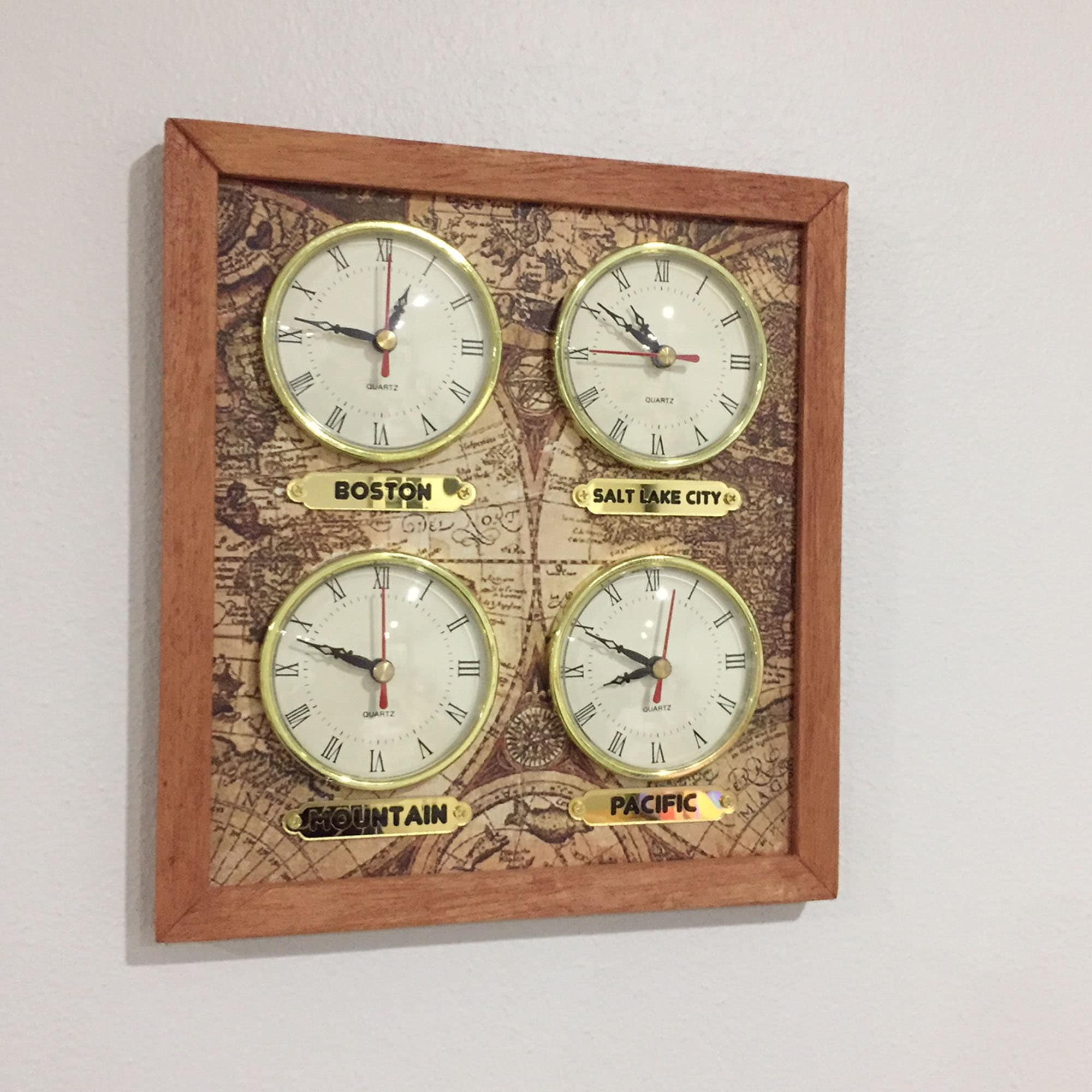 4 Zone Clock With Old Map. You Can Print the Name Region or | Etsy UK