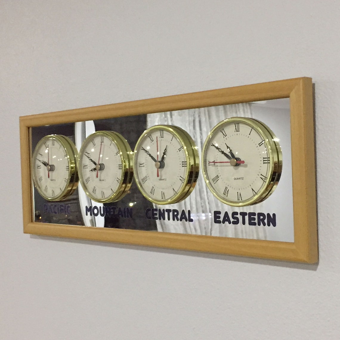 4 Zone Clock With Mirror. You Can Print the Name, Region or City You ...