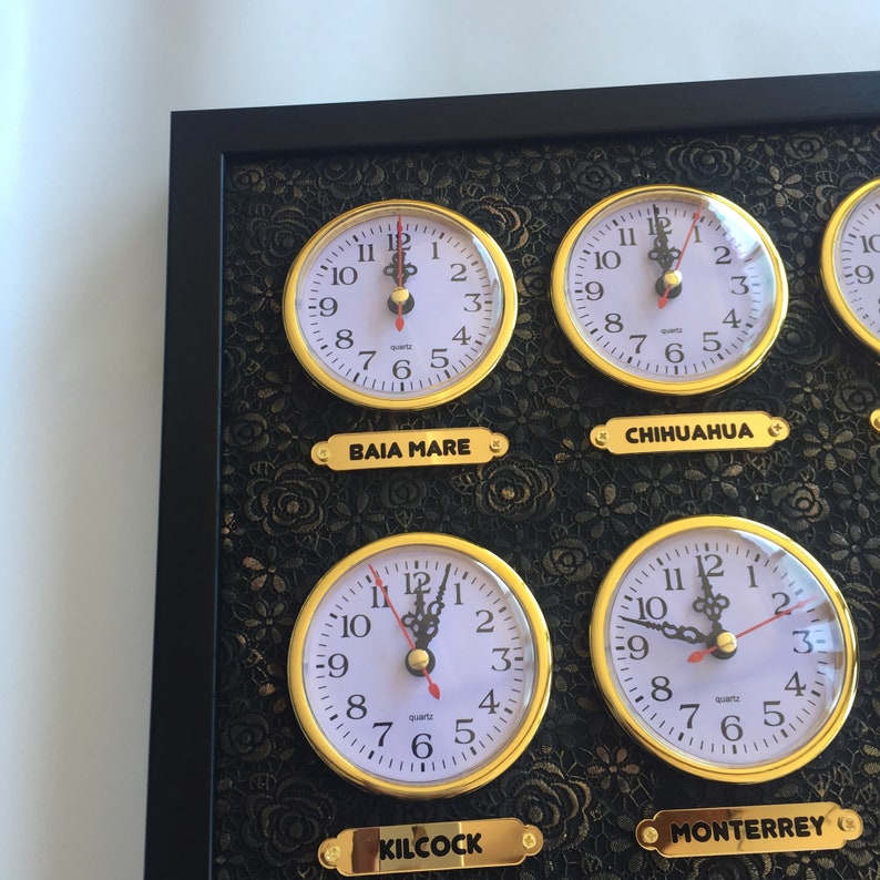 Custom 8-zone Wall Clock: Multiple City Time Zones - Etsy