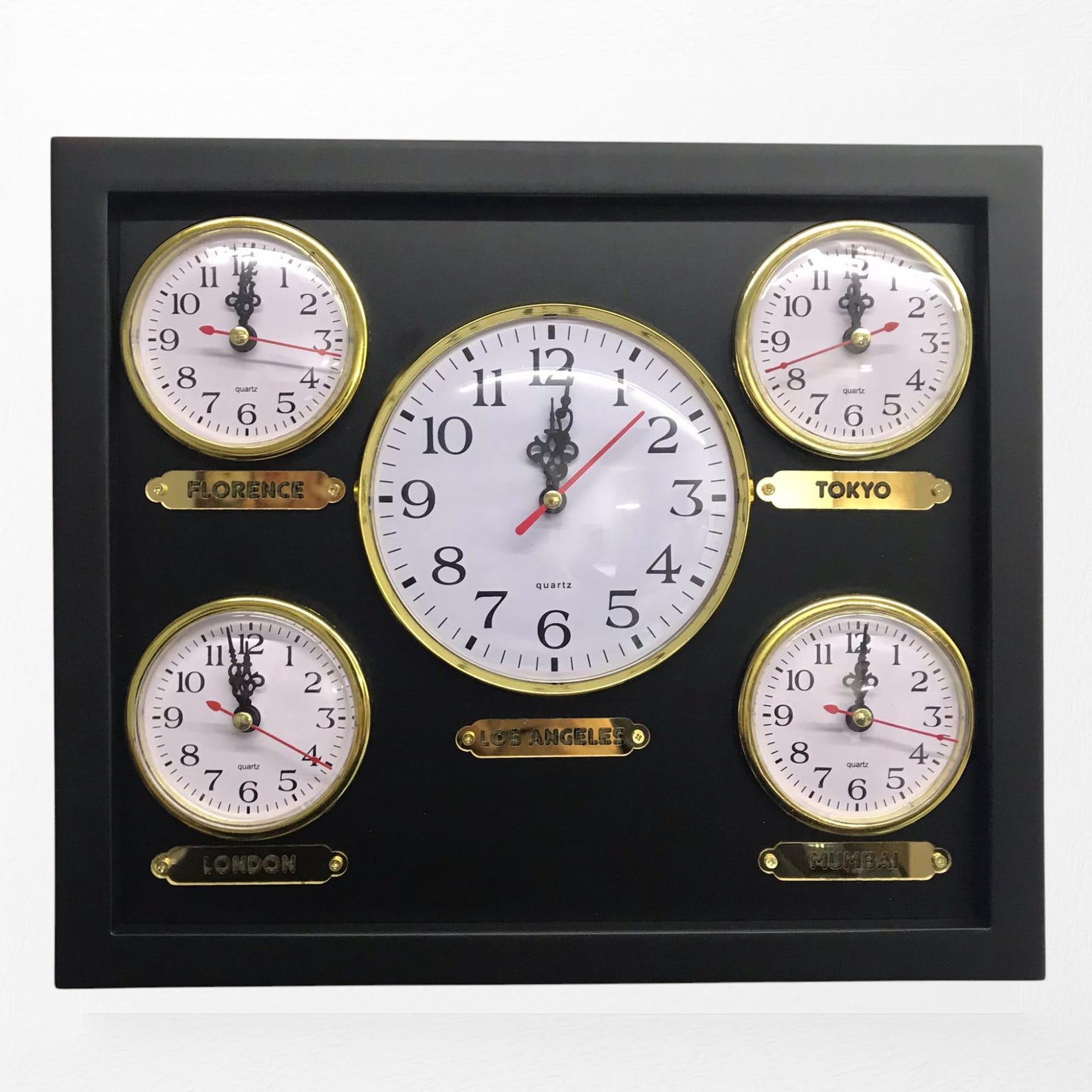 Customizable 4+1 Time Zone Clock. Multiple Customizable Wall Clocks for ...