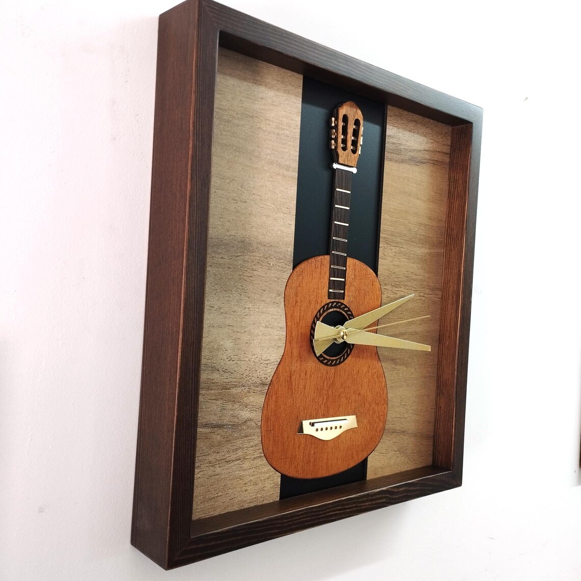 Wooden Guitar Wall Clock: Music Room Decor - Etsy