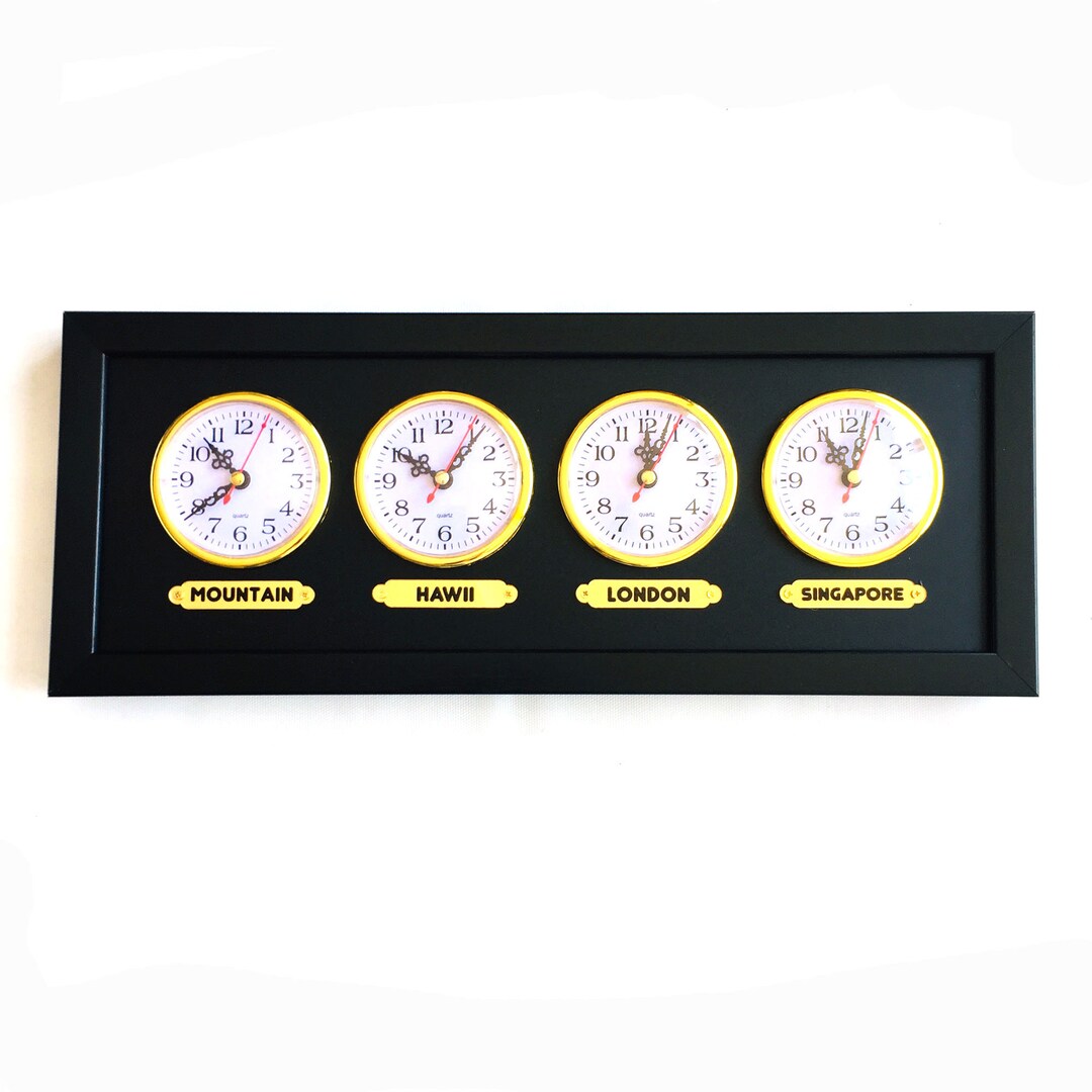 Personalized Multi Zone Wall Clock: 4 City Time Zones - Etsy