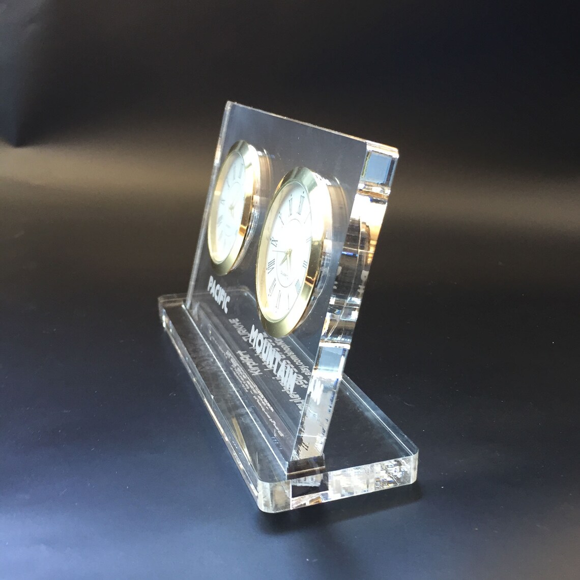 Table Top 2 Clock. Customizable Labels. Time Zone Clock. Clear Acrylic ...