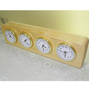 Time zone clock. 4 customizable zones. optional zone labels. | Etsy