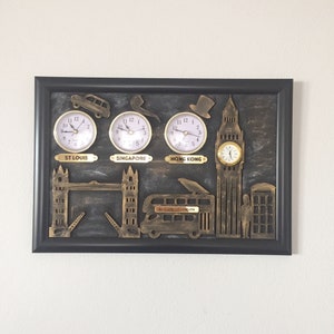 Wall Clock Decorated With London. London Themed Multi Watch. Wall ...