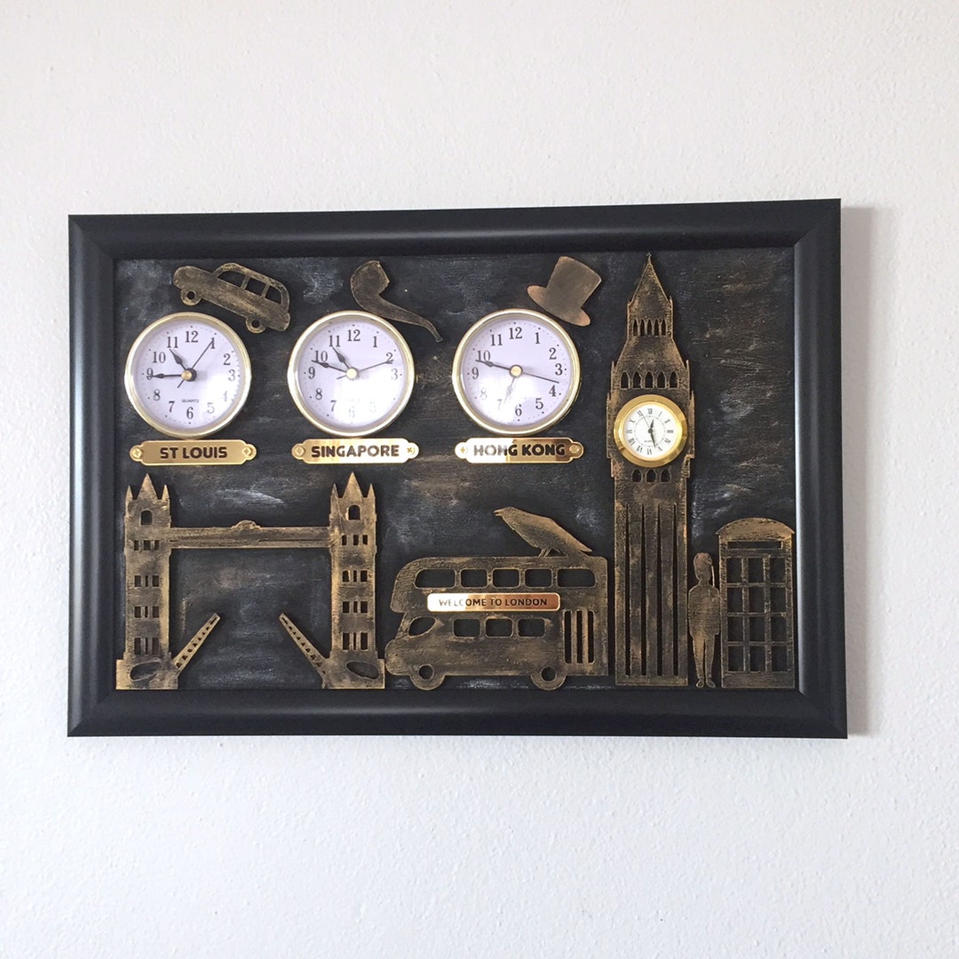 Wall Clock Decorated With London. London Themed Multi Watch. Wall ...