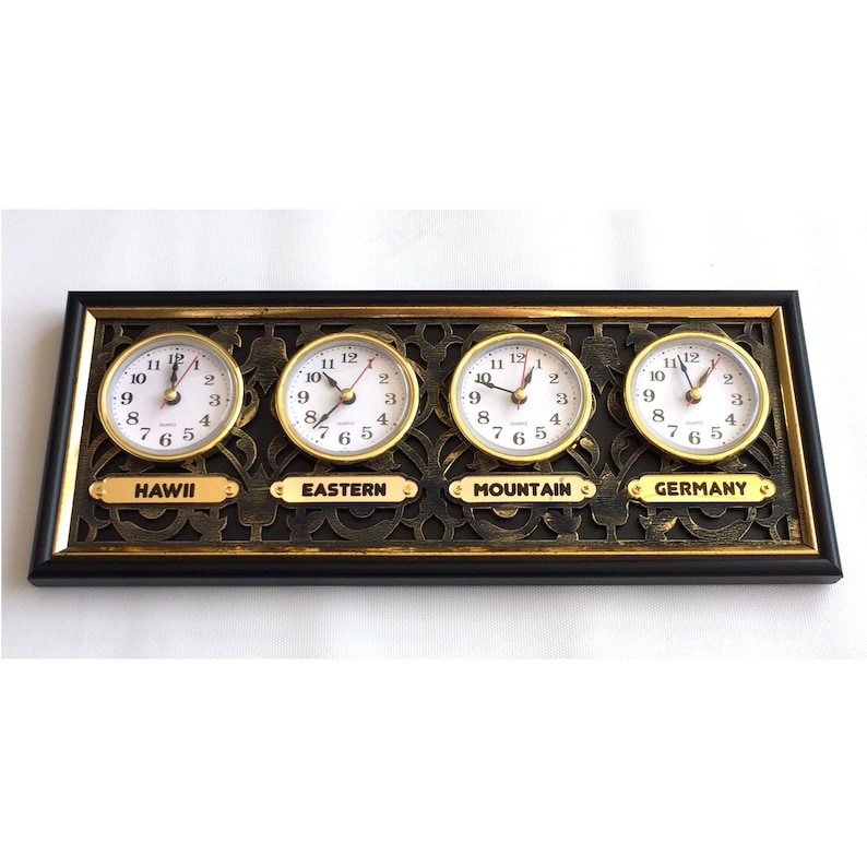 4-zone Wall Clock With Wrought Iron Look. It is Not Metal, Wood is Hand ...