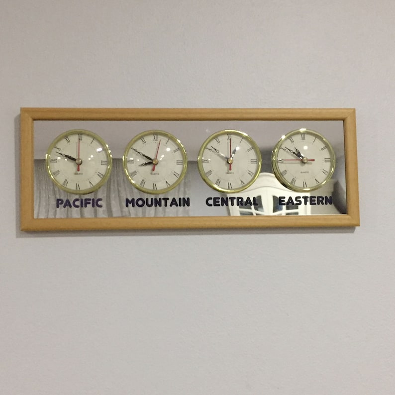 4 Zone Clock With Mirror. You Can Print the Name, Region or City You ...