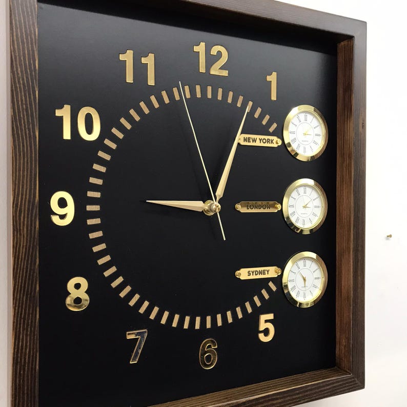 Custom Multi Zone Wall Clock: Personalized City Time Zones - Etsy