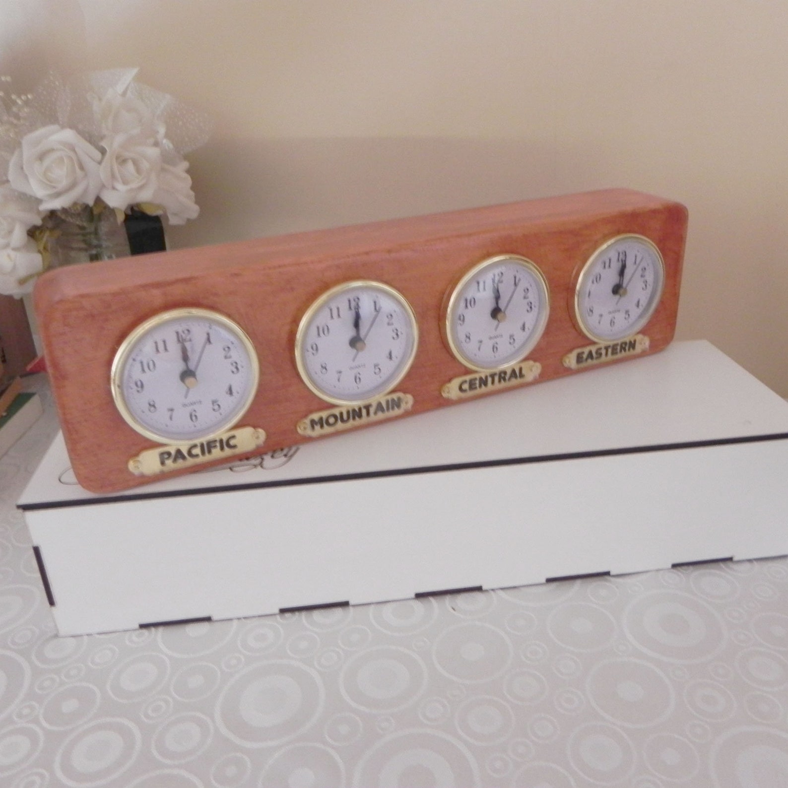 Time zone clock. 4 customizable zones. optional zone labels. | Etsy