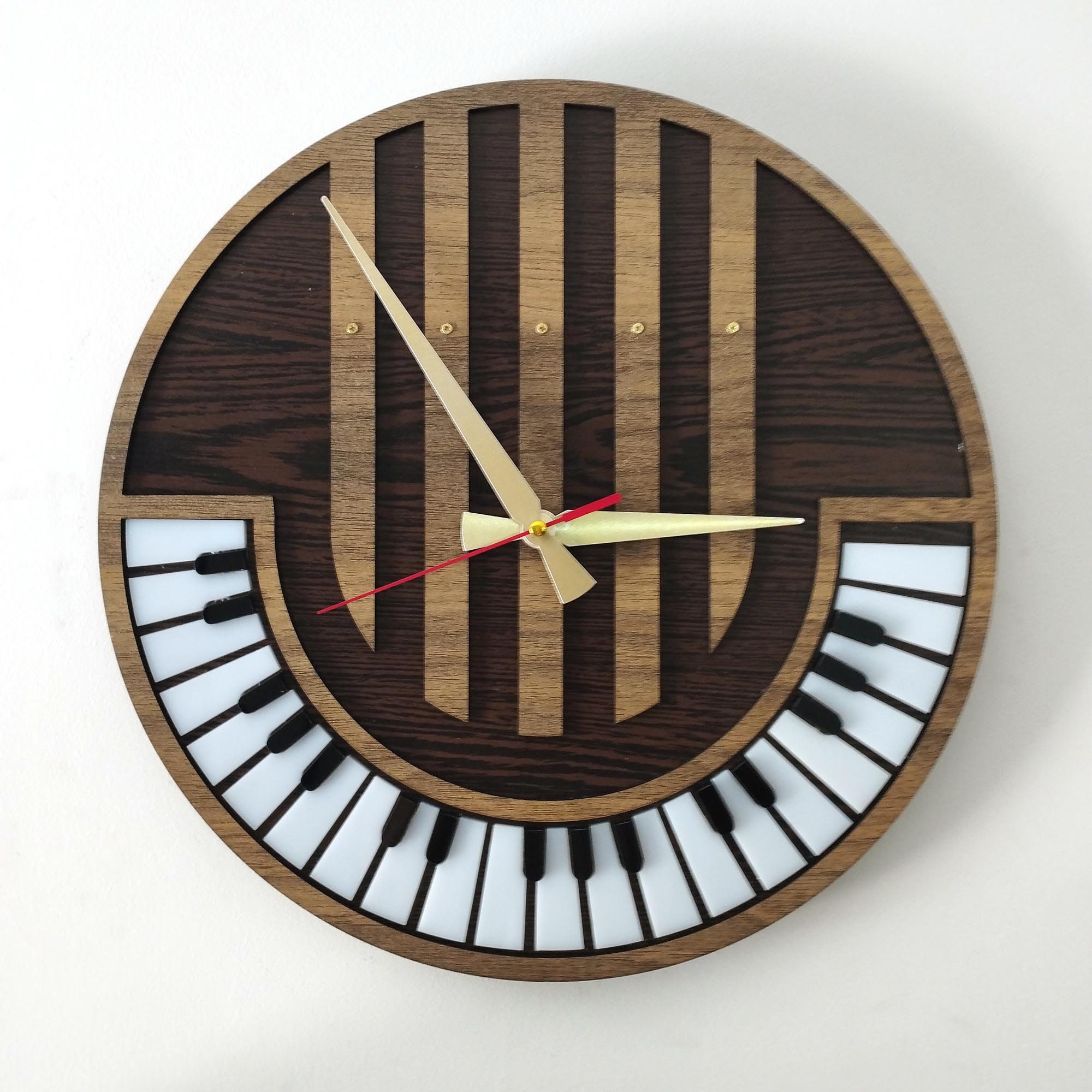 Piano Wall Clock. 3D Wooden Piano Wall Art Clock. Wall Clock for ...