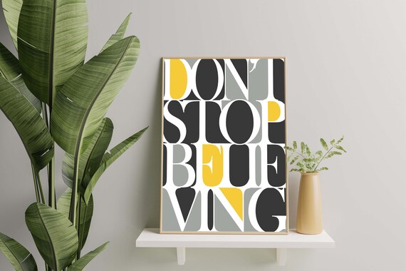 Don't Stop Believing Poster Lyrics Wall Art Journey - Etsy