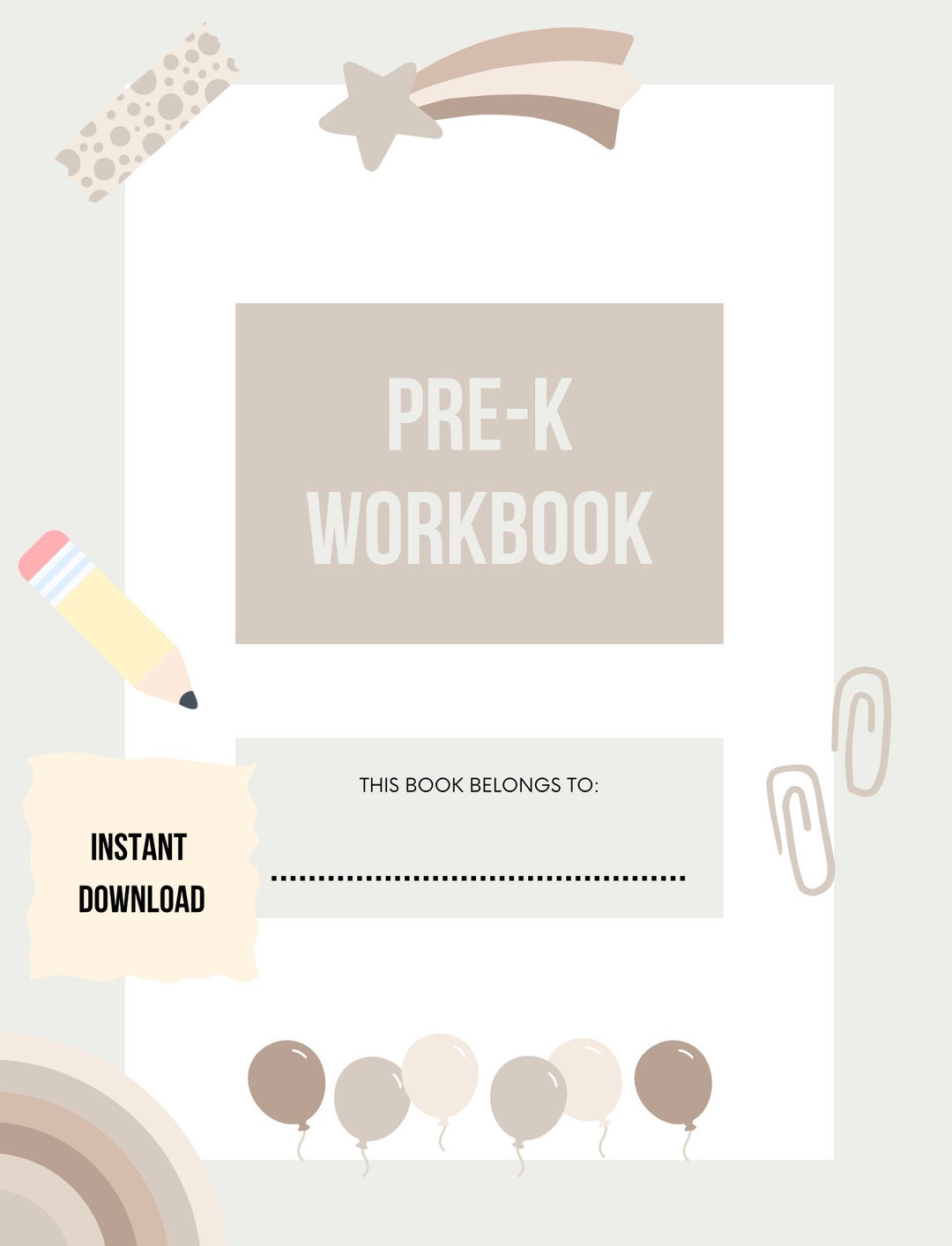 Pre-k Workbook //get Ready for Kindergarten - Etsy