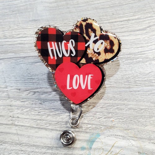 Valentine Heart Badge Reel Love Heart Badge Reel Valentine - Etsy