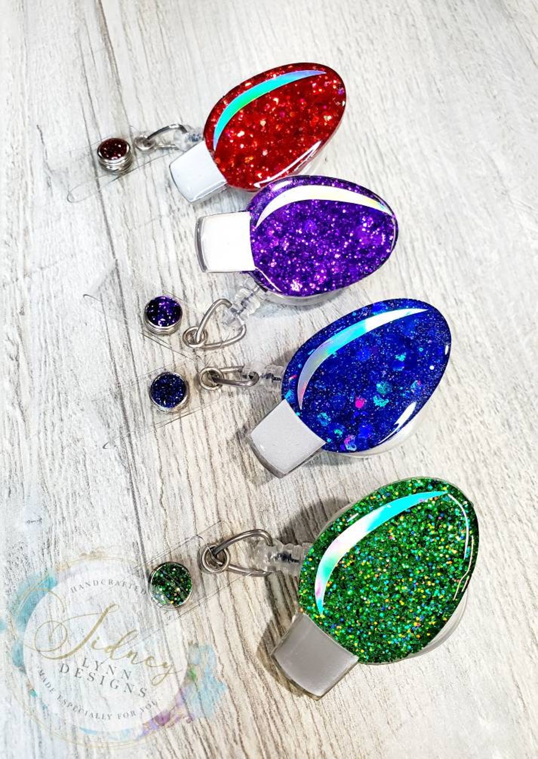 Christmas Lights Badge Reel - 4 Color Options - Etsy