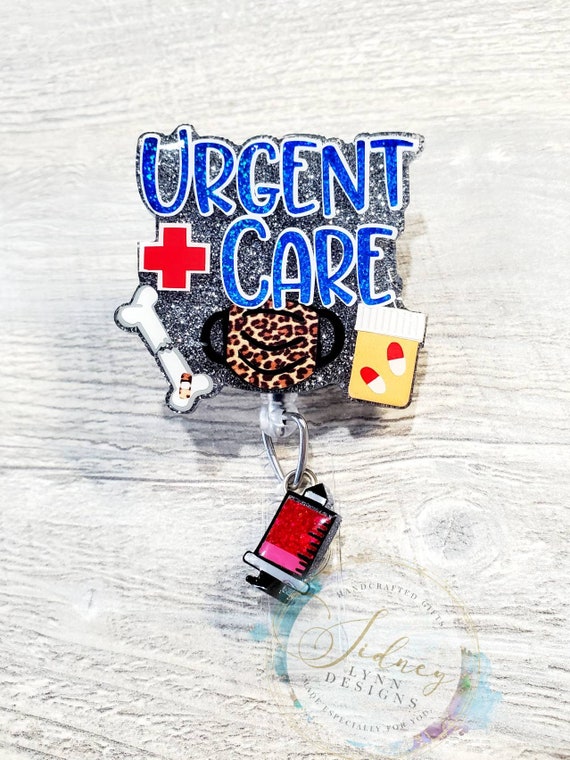 Urgent Care Badge Reel Permanently Attached - Etsy
