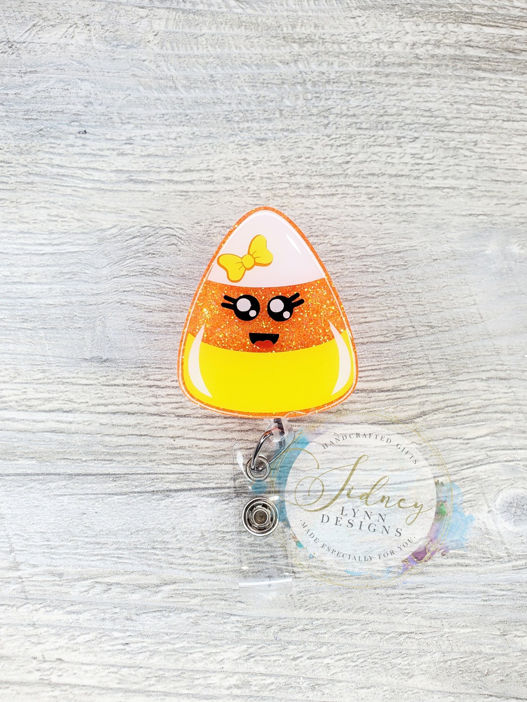 Candy Corn /fall Inspired Badge Reel - Etsy