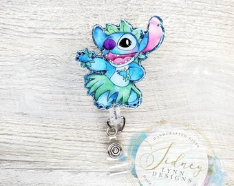Lilo Hula Head Badge Reel-cute Badge Reel-nurse-lpn-rn-gift for Her ...