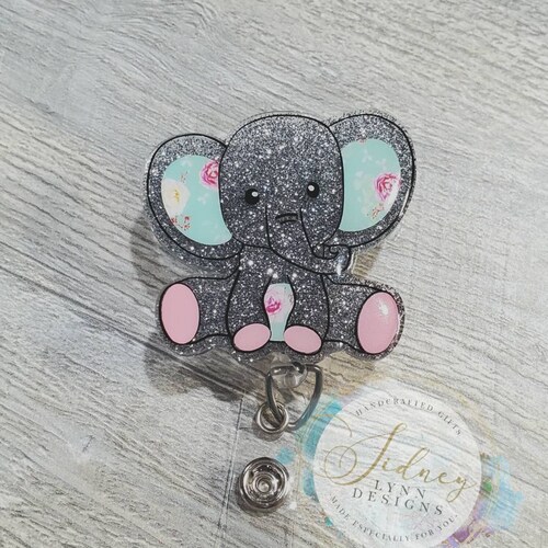 Baby Elephant ID Badge Reel - Etsy