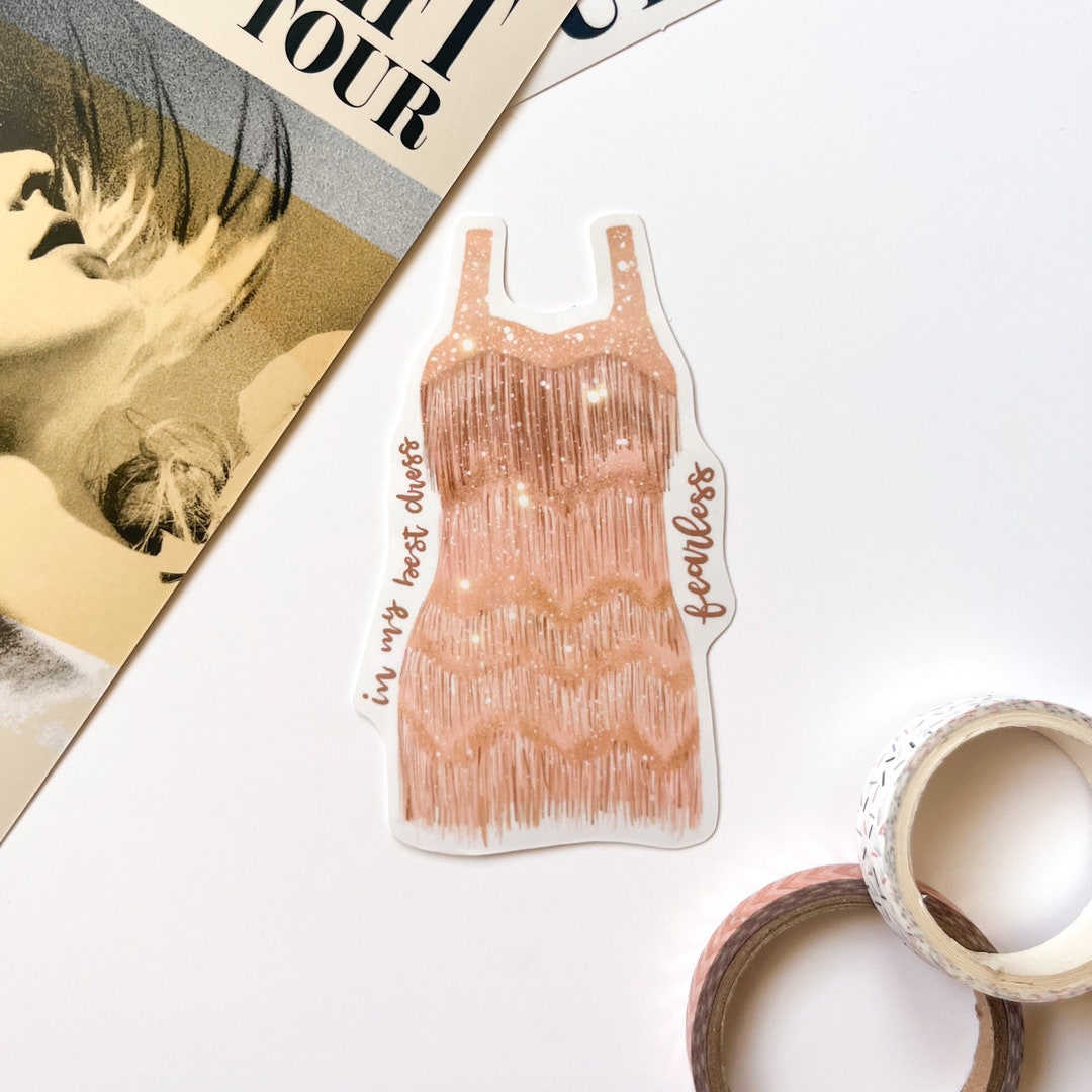 The Eras Tour Fearless Dress Taylor Swift Sticker - Etsy