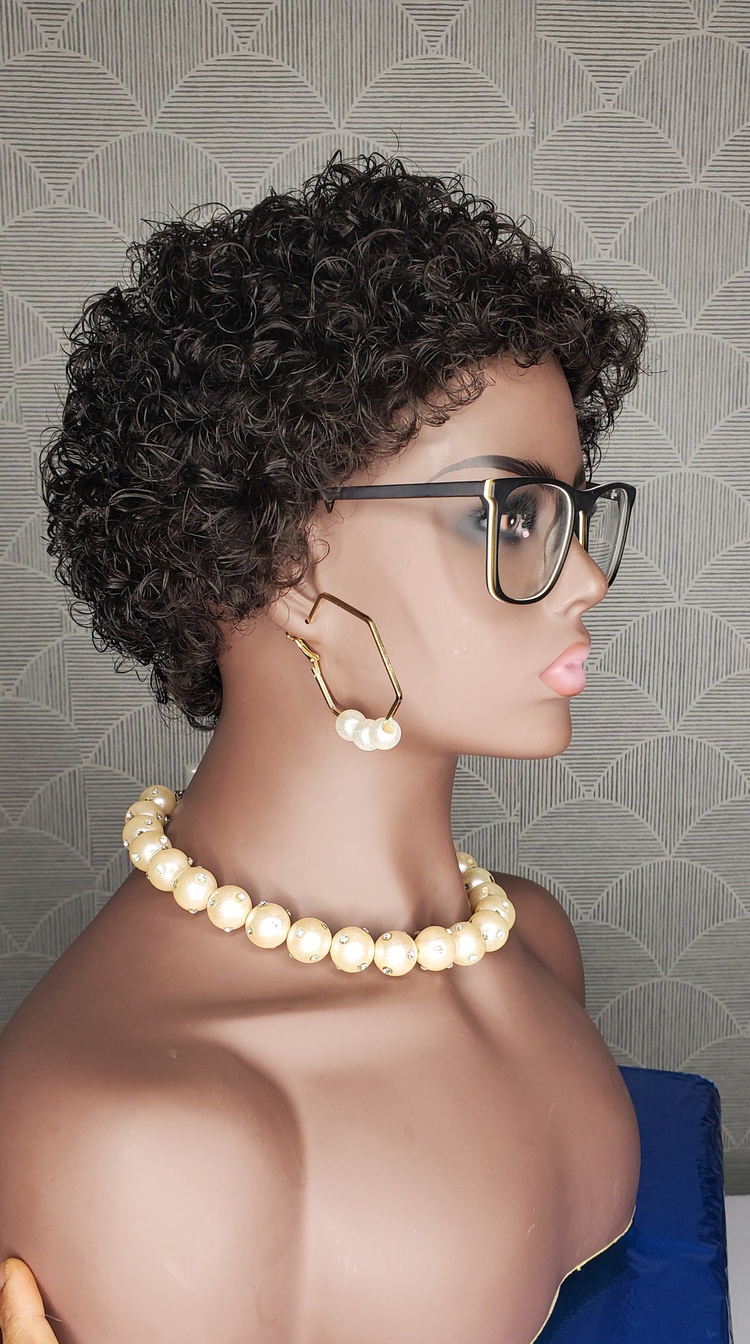 Short Curly Human Hair Wig - Etsy