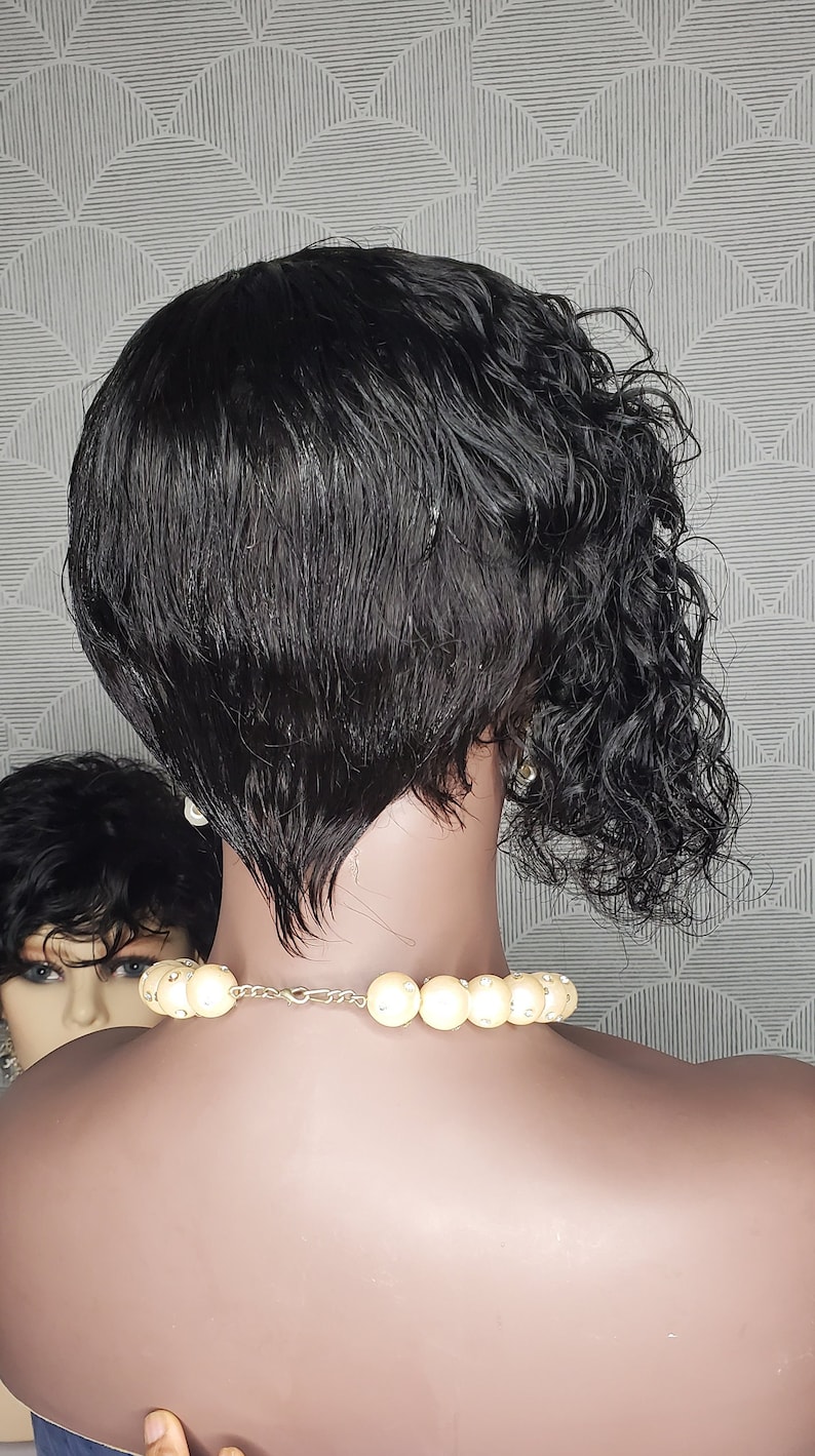 Pixie Cut Side Wave Human Hair Wig Vals Sales - Etsy