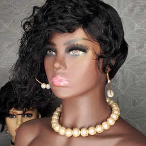 Pixie Cut Side Wave Human Hair Wig Vals Sales - Etsy